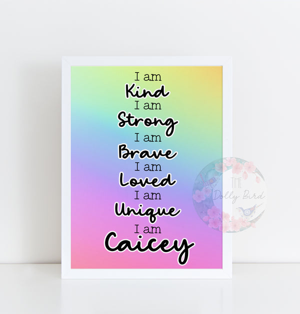Personalised Positive Affirmations A4 Print – DollyBird Design Co.